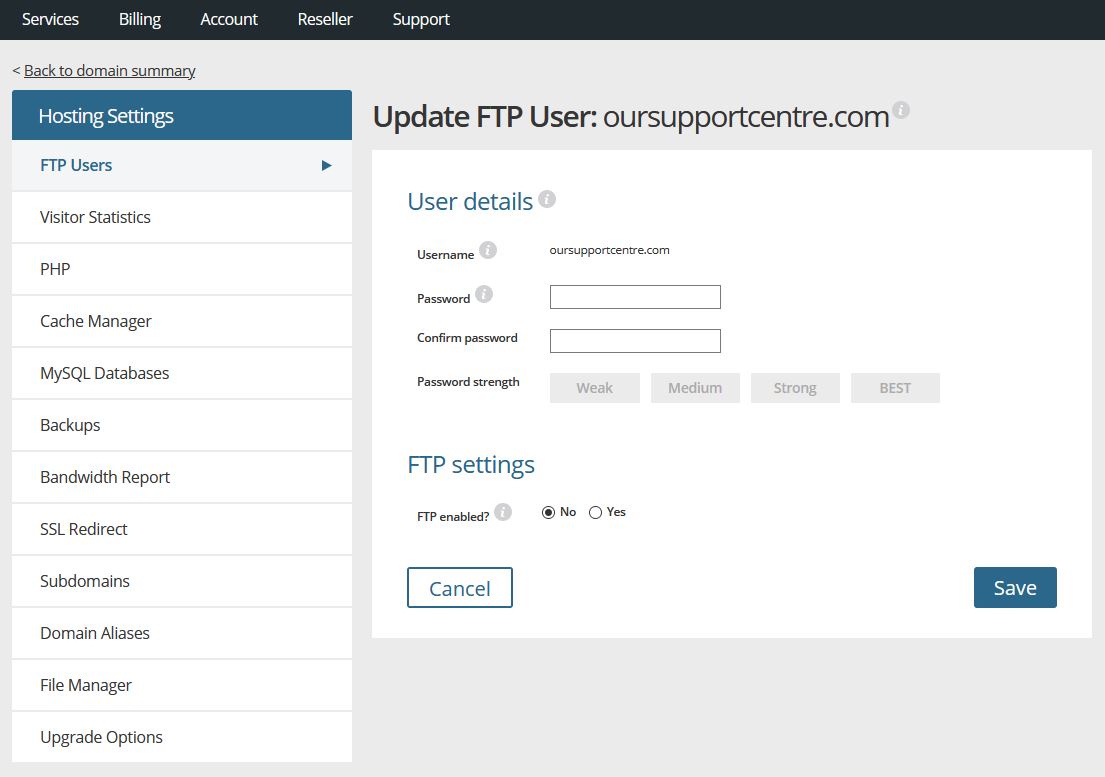 How to configure FTP Security settings - Support Centre - Register365