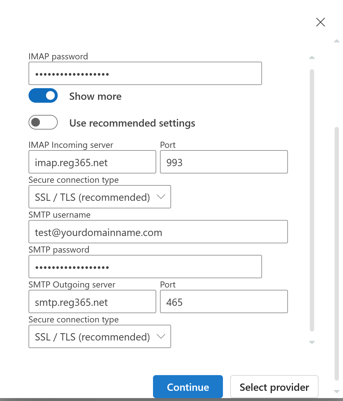 New Outlook: Setting Up IMAP - Support Centre - Register365