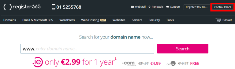 How to Log into your Online Control Panel - Support Centre - Register365